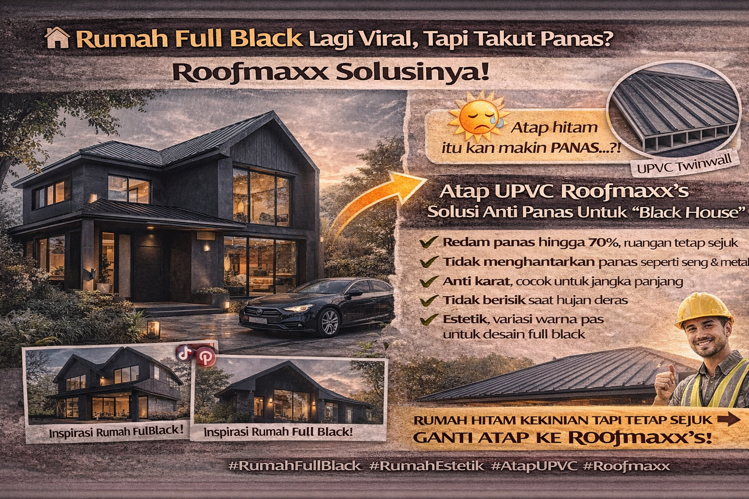 Rumah Full Black Viral Tapi Takut Panas? Roofmaxx Solusinya